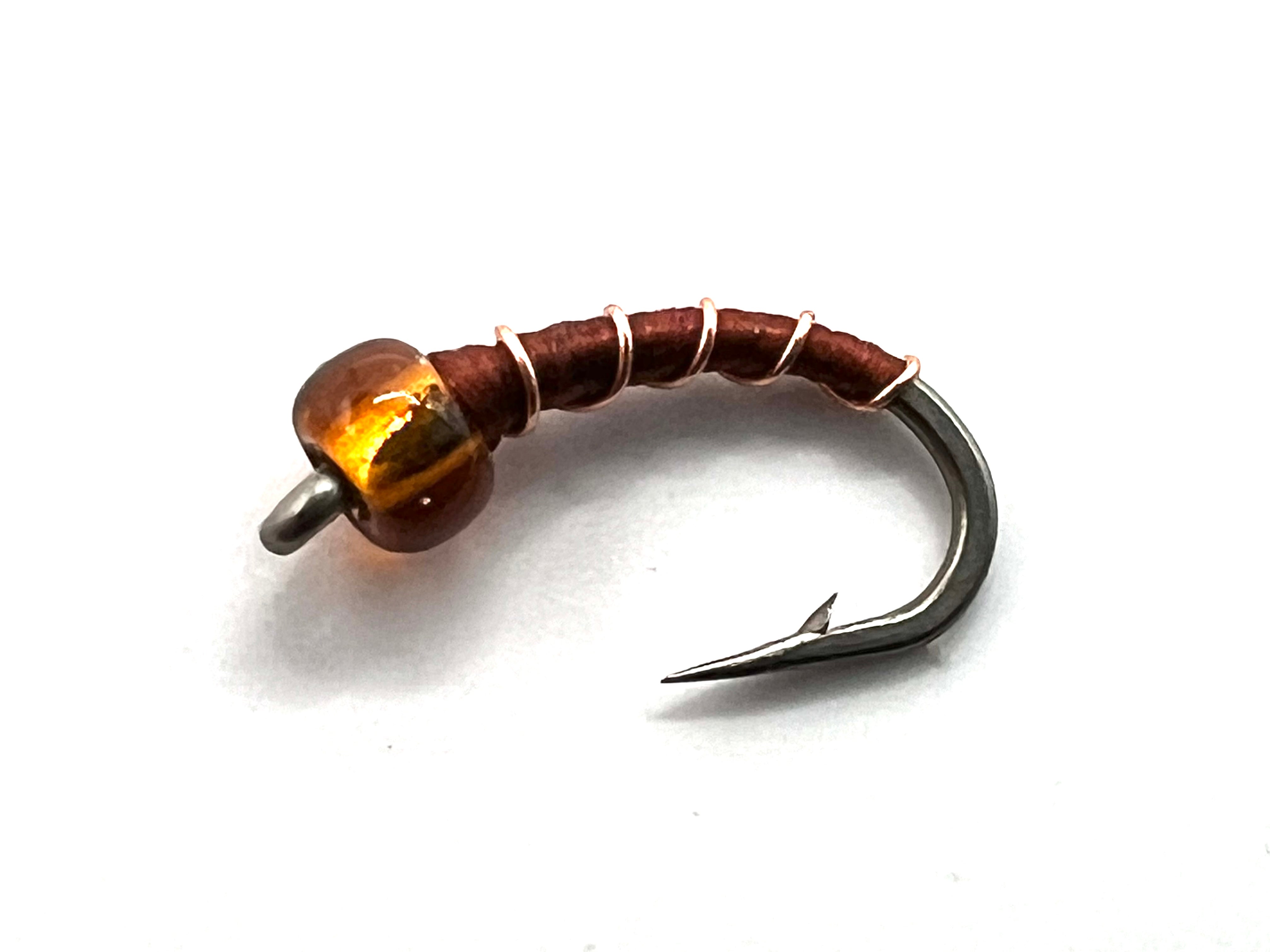 Size 18 Glass Root Beer Midges – theflydoctor